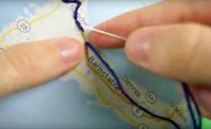 She Is Stitching A Map To Make A Beautiful And Personal DIY! - Wise DIY ...