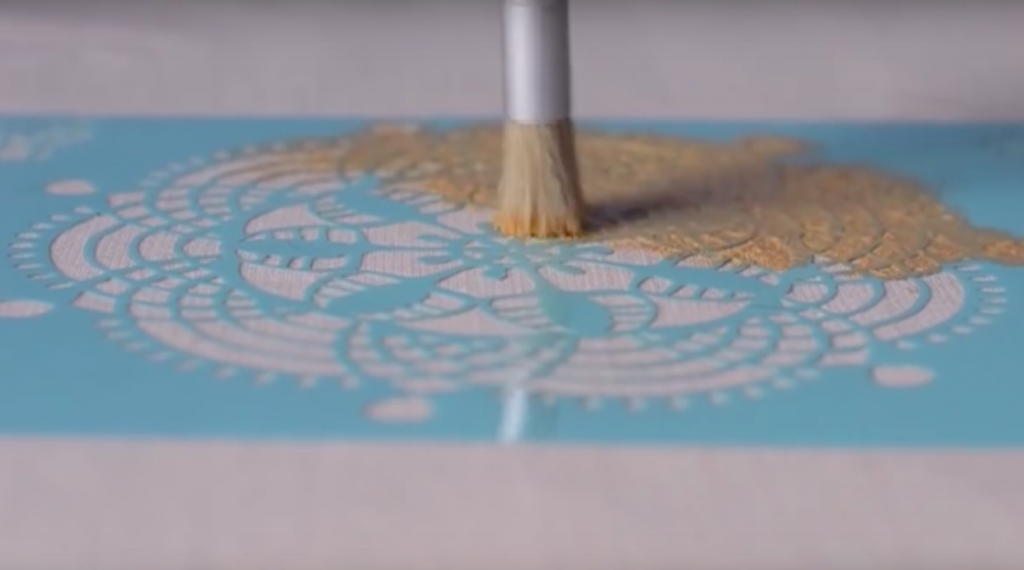 This Stencil Is Being Used On Something That All Her Guests Will See ...