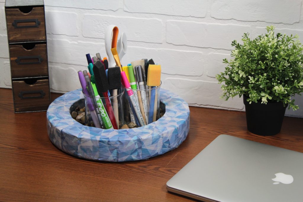 Cool Duct Tape Gets Wrapped Around A Foam Wreath And Her Desk Never ...