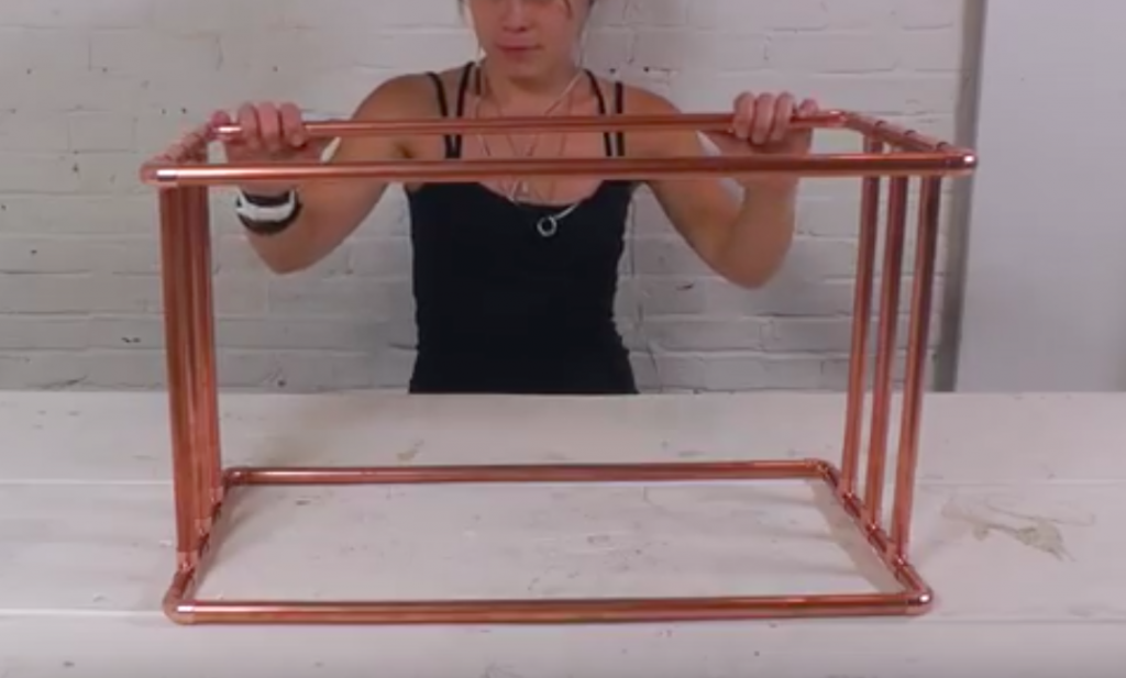 After She Assembles These Copper Pipes Into A 3D Rectangle, She ...