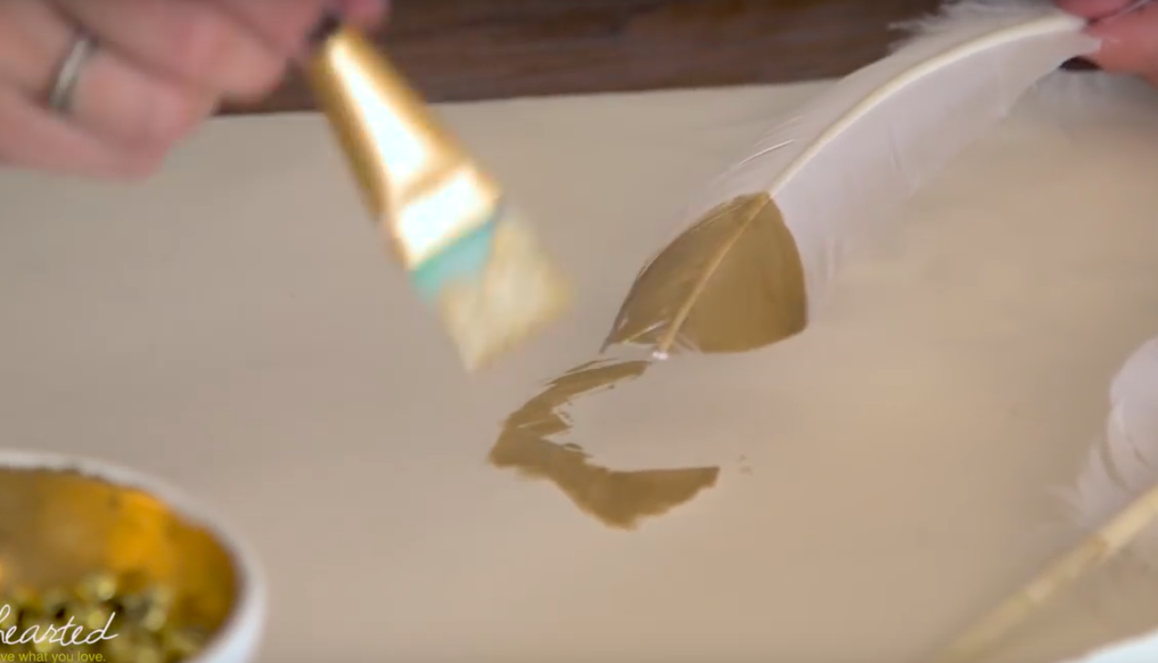 She Paints The Ends Of These Feathers Gold And Nails This Boho Chic ...