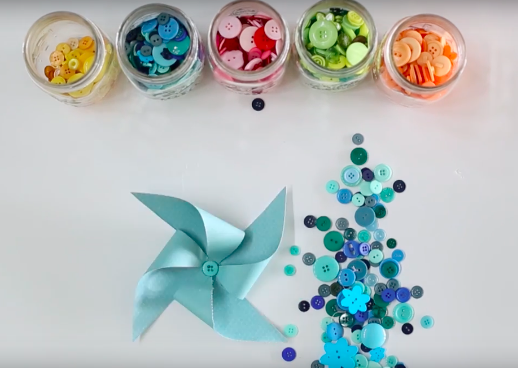 She Uses One Small Piece Of Square Paper And A Button To Make An ...